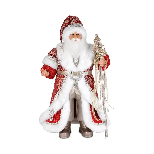 KAREN DIDION ORIGINALS Light Up Red Couture Santa Figurine - No Color
