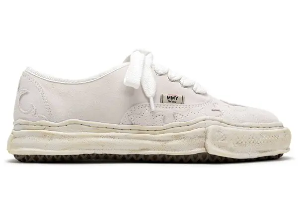 Mihara Yasuhiro Baker Og Sole Western Detail Suede Low Top Sneaker - White