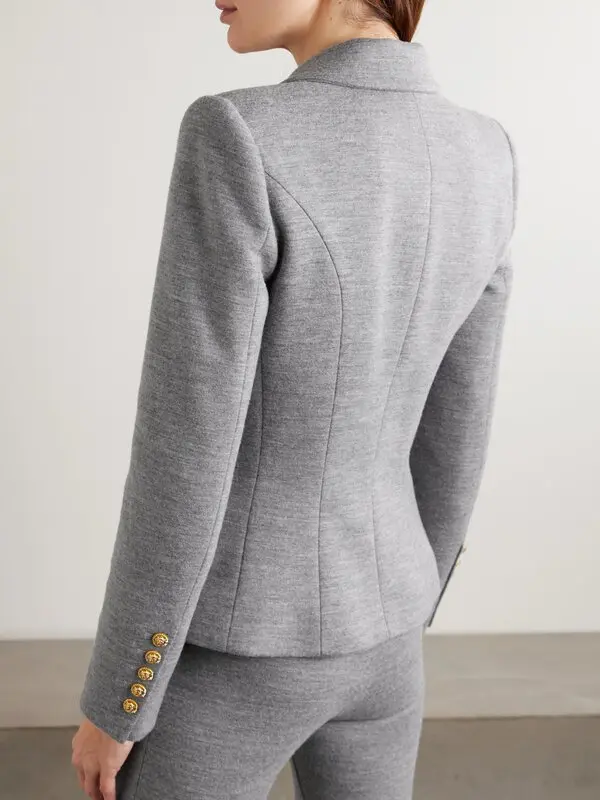 Balmain Wool-blend Jersey Double-breasted Blazer
