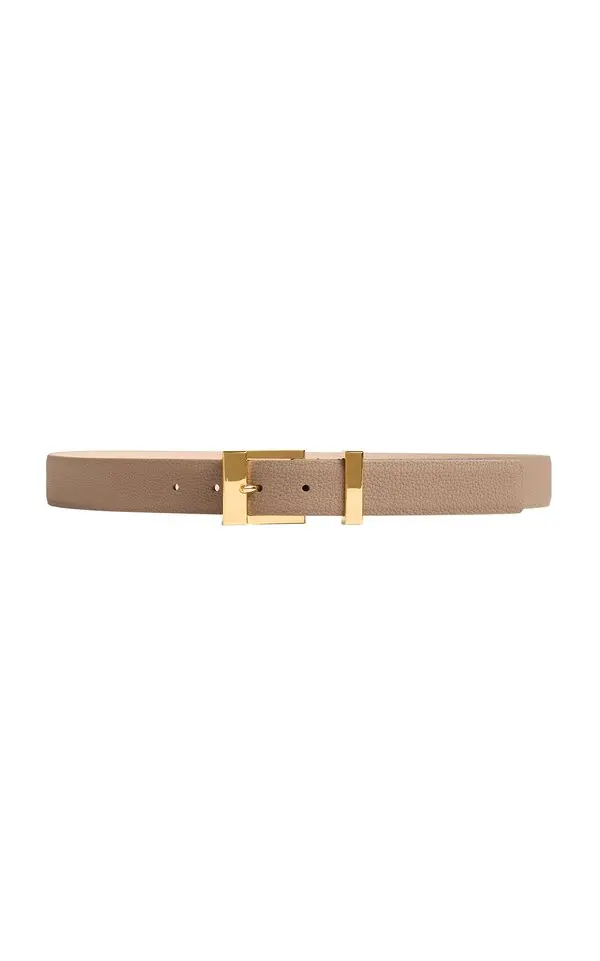 Khaite Manhattan Pebbled Leather Belt - Brown