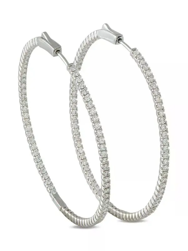 LB EXCLUSIVE Diamond Hoop Earrings - Silver