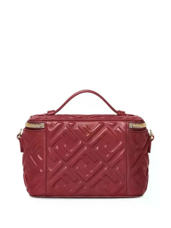Fendi Embossed Leather Vanity Handbag - Red