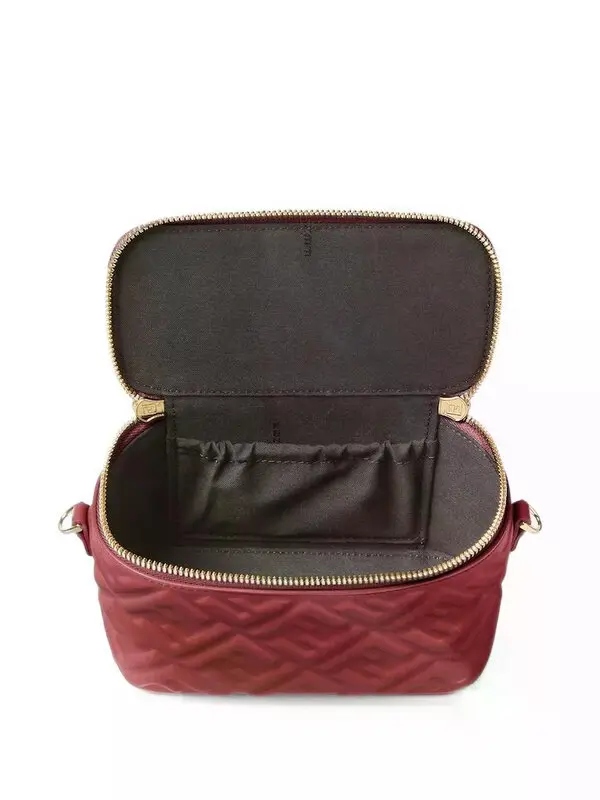 Fendi Embossed Leather Vanity Handbag - Red