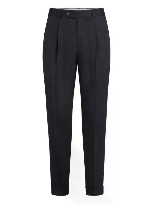 Brunello Cucinelli Chevron Pleated Trousers - Grey