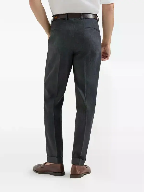 Brunello Cucinelli Chevron Pleated Trousers - Grey