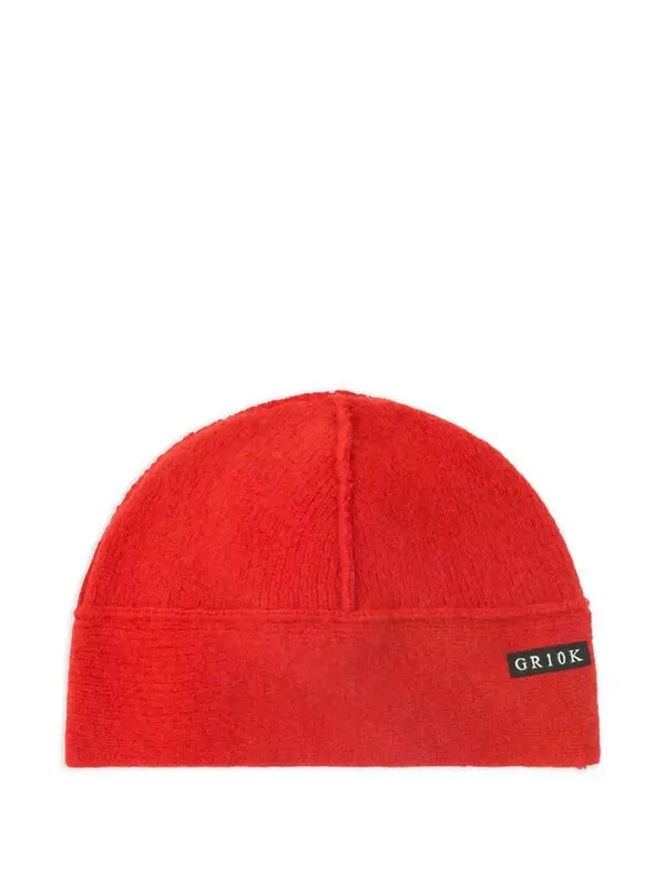 GR10K Logo-detail Beanie Hat - Red
