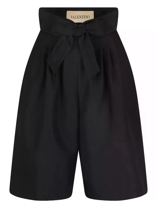 Valentino Garavani Pleated Shorts With Bow Detail