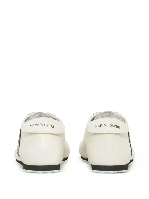 MARINE SERRE Ms Astra Matte Leather Sneakers - Neutrals
