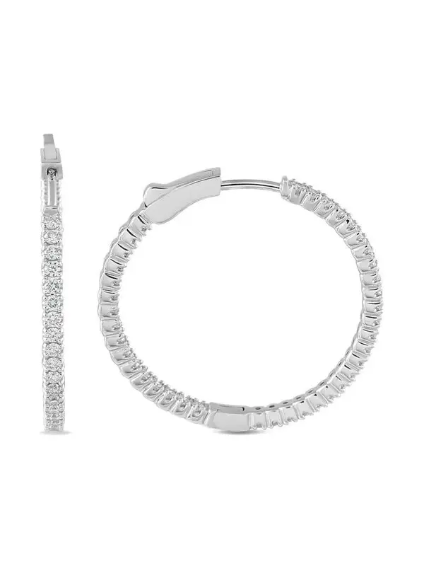 LB EXCLUSIVE 1.30 Carat Diamond Hoop Earrings