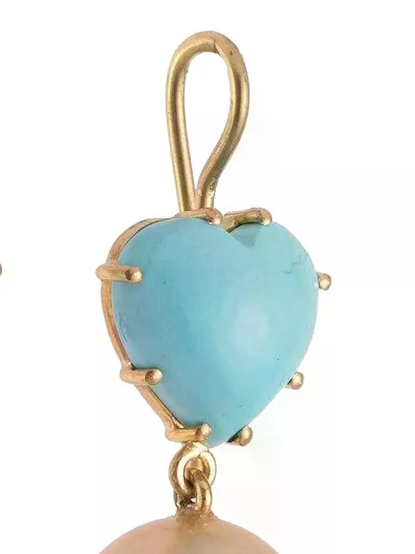 SYLVA & CIE Turquoise Pearl Heart Earrings