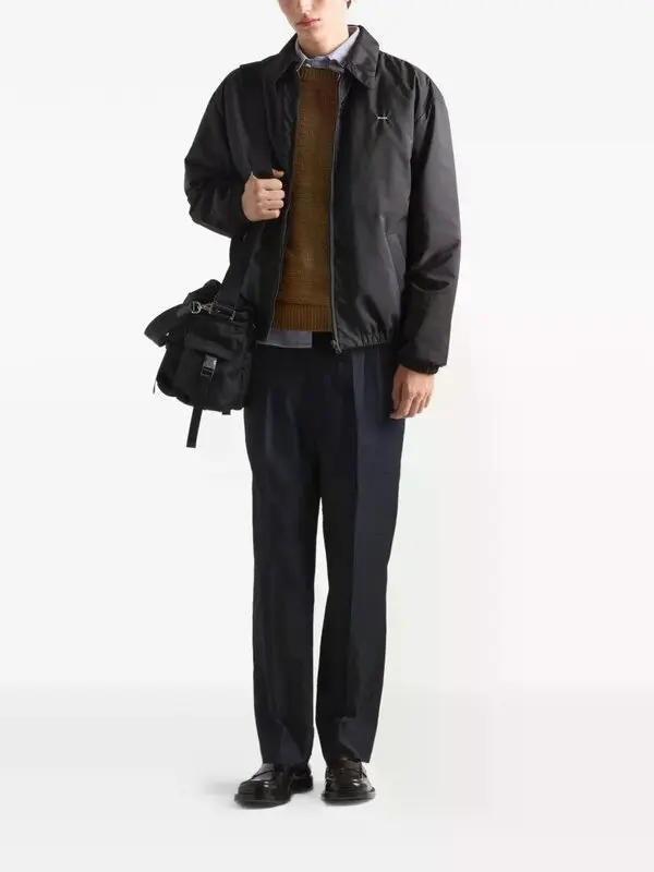 Prada Shirt-style Collar Padded Jacket - Black