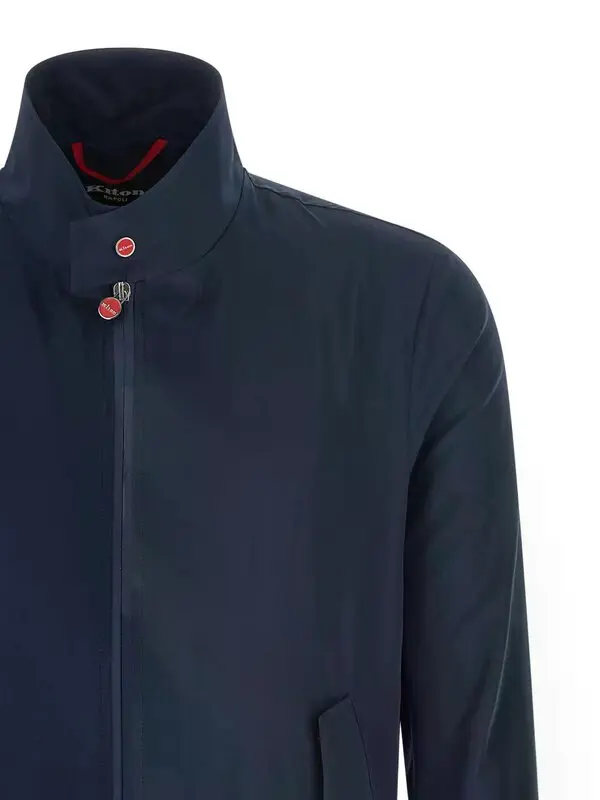 Kiton Cima Mandarin-collar Jacket - Blue
