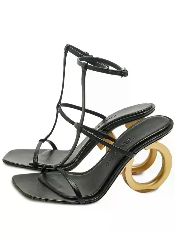 FERRAGAMO Elina Logo-heel Sandals - Black