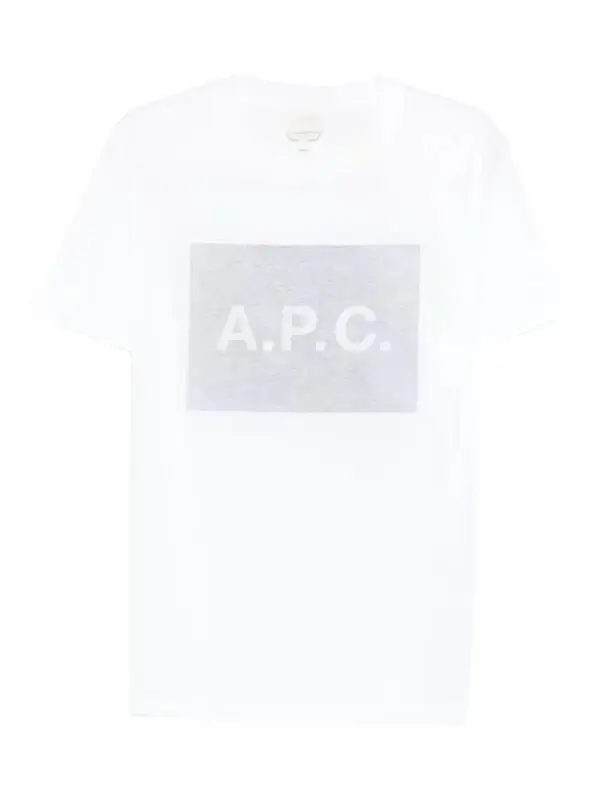 A.p.c. Rectangular-shape-logo T-shirt - White