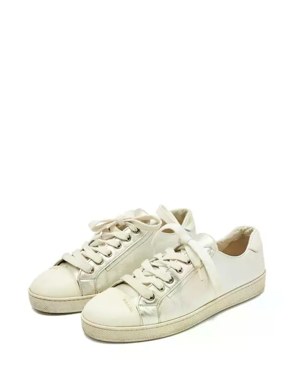 Prada Leather Cap-toe Sneakers
