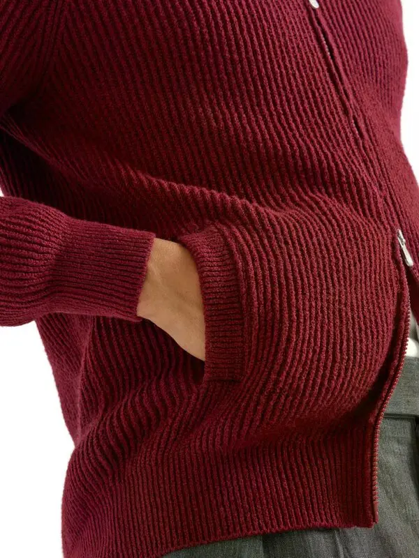 Brunello Cucinelli Raglan-sleeves Zip Cardigan - Red