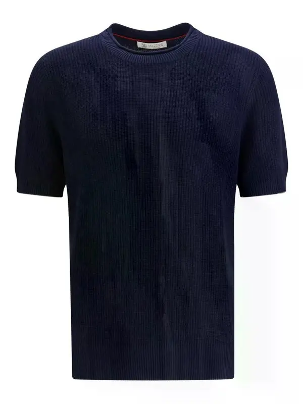 Brunello Cucinelli Ribbed Short-sleeve T-shirt - Blue