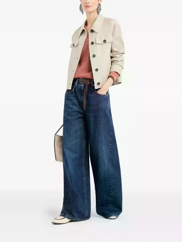 Brunello Cucinelli Long-sleeve Linen Jacket With Pockets - Neutrals