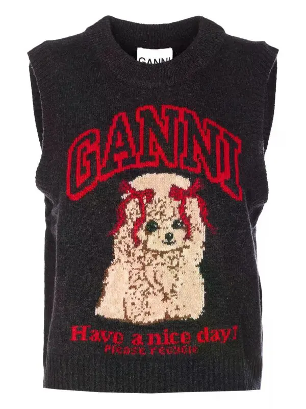 GANNI Graphic Sleeveless Top