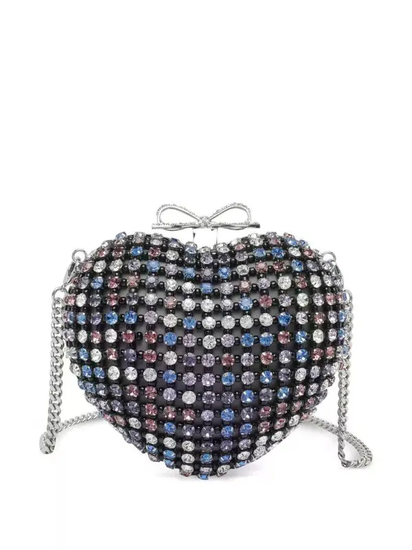 SELF-PORTRAIT Heart-shaped Clutch Bag - Black
