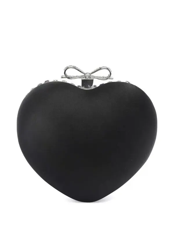 SELF-PORTRAIT Heart-shaped Clutch Bag - Black