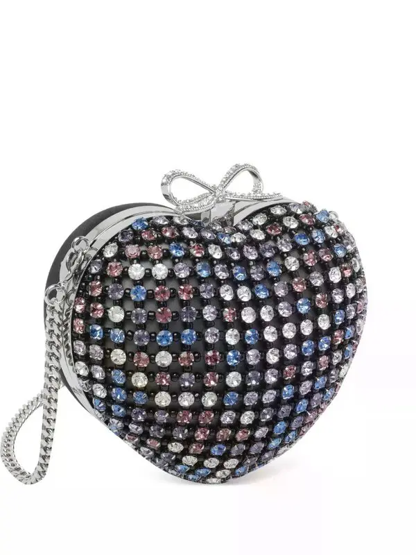 SELF-PORTRAIT Heart-shaped Clutch Bag - Black