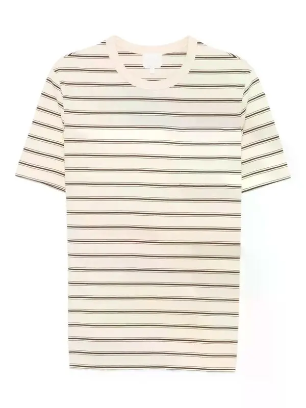 A.p.c. Striped Chest-pocket T-shirt - Neutrals