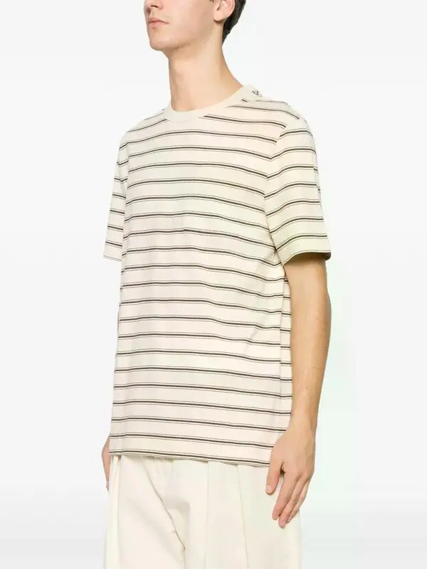 A.p.c. Striped Chest-pocket T-shirt - Neutrals