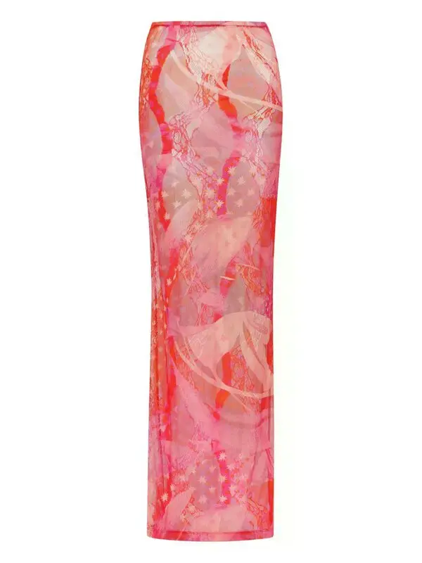 DONDE ESTEBAN Toronja Mesh Maxi Skirt