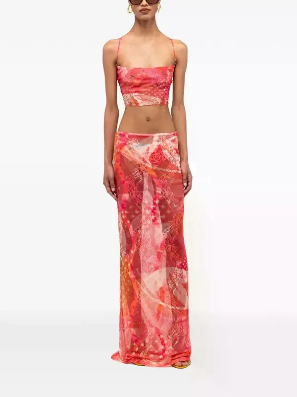 DONDE ESTEBAN Toronja Mesh Maxi Skirt