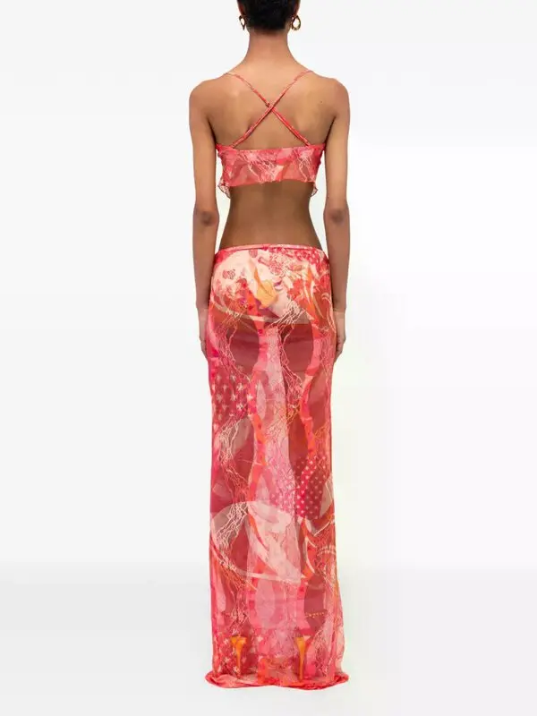 DONDE ESTEBAN Toronja Mesh Maxi Skirt