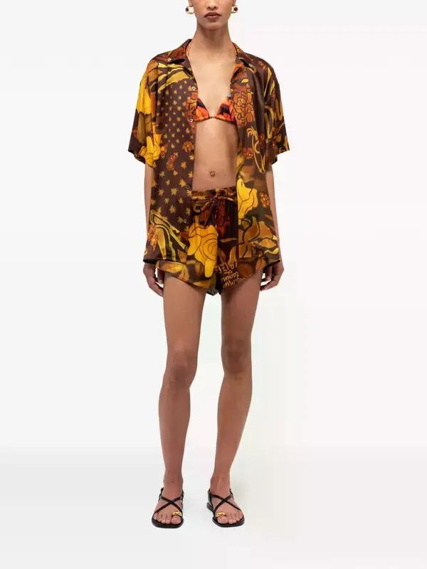 DONDE ESTEBAN Floral Print Short-sleeve Shirt