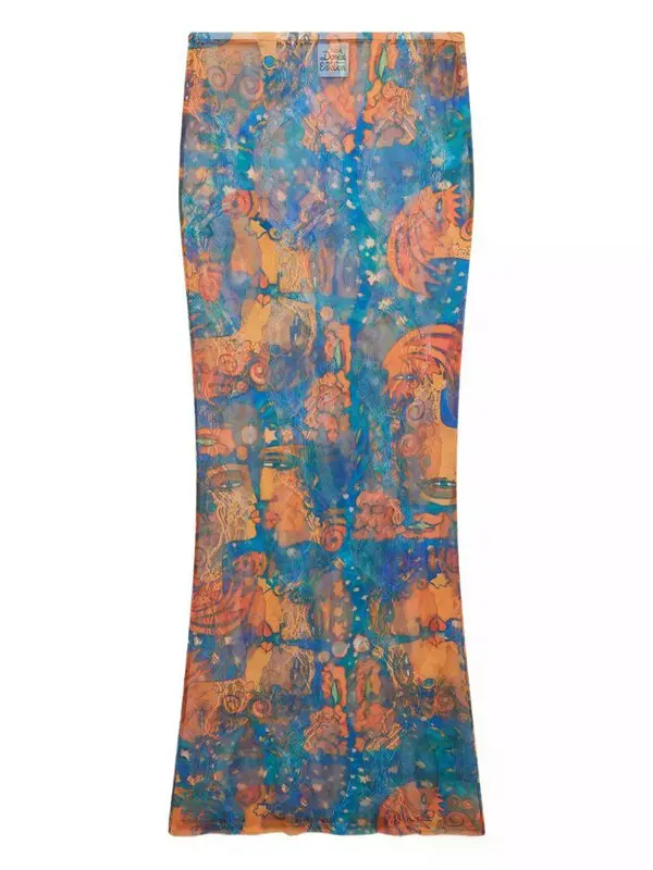 DONDE ESTEBAN El Beso Printed Maxi Skirt