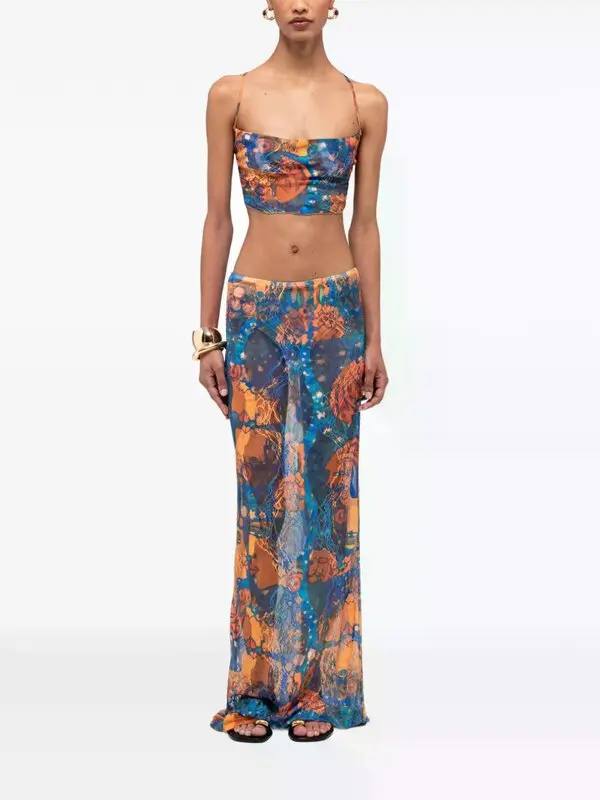 DONDE ESTEBAN El Beso Printed Maxi Skirt
