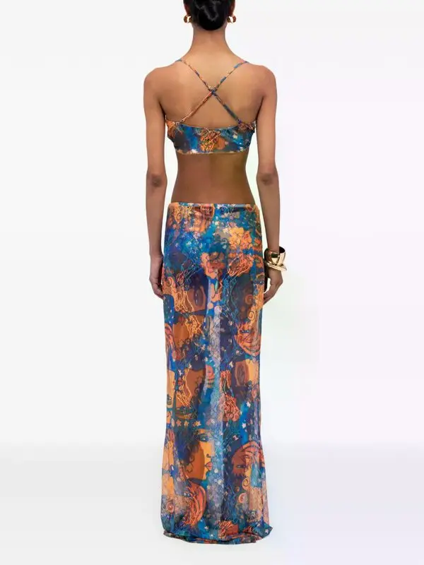 DONDE ESTEBAN El Beso Printed Maxi Skirt
