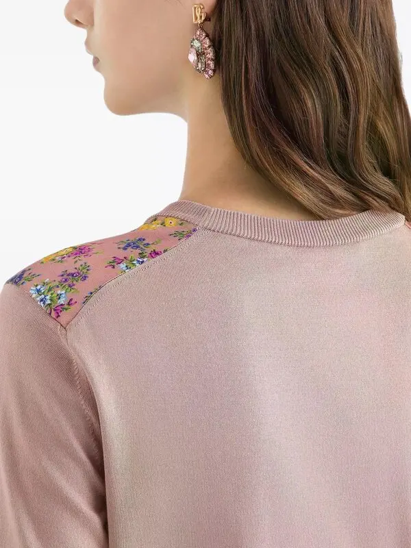 Dolce & Gabbana Floral-print Sweater - Pink