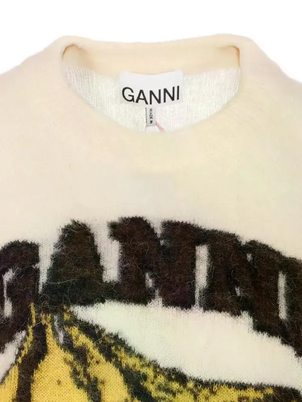 GANNI Banana Graphic T-shirt - Neutrals