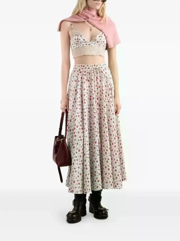 Dolce & Gabbana Floral Print Midi Skirt
