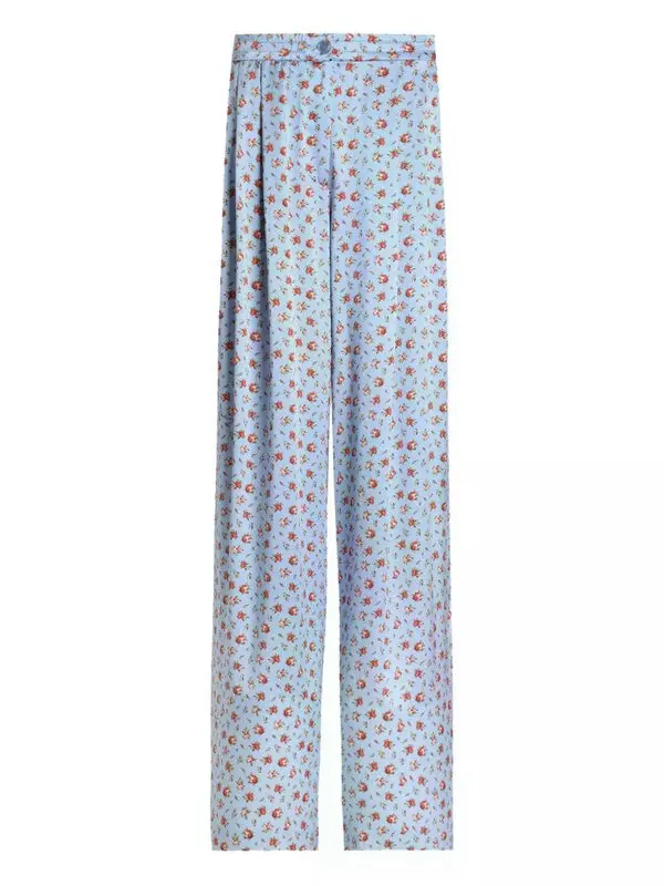 Dolce & Gabbana Floral-print Silk Trousers