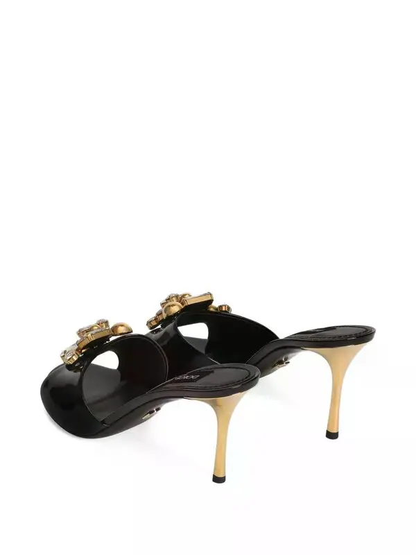 Dolce & Gabbana Keira Patent Leather Embellished Mules