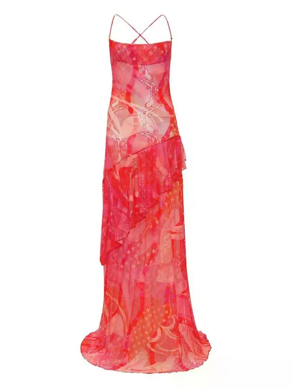 DONDE ESTEBAN Toronja Layered Lace Maxi Dress - Orange