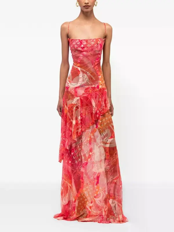 DONDE ESTEBAN Toronja Layered Lace Maxi Dress - Orange