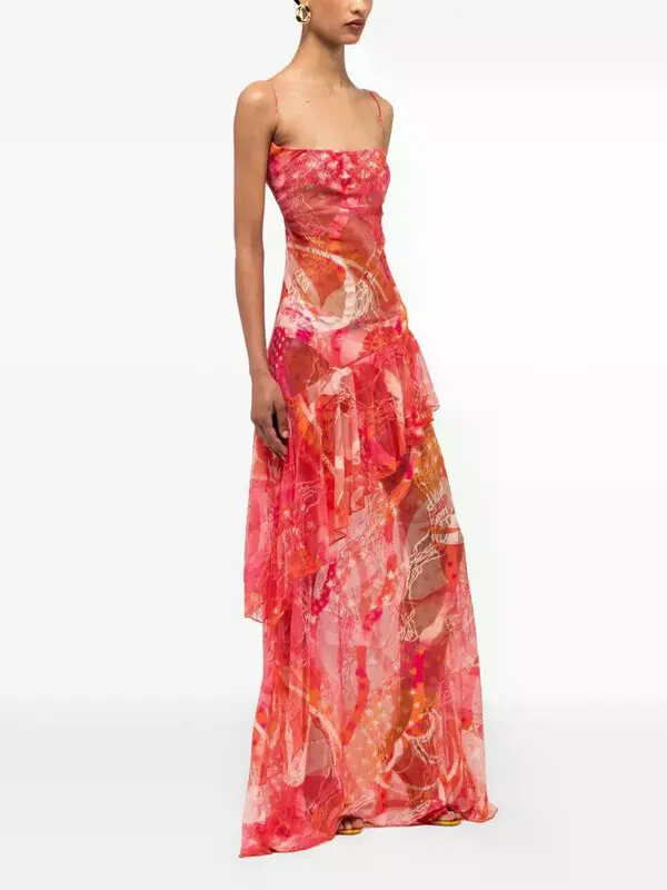 DONDE ESTEBAN Toronja Layered Lace Maxi Dress - Orange