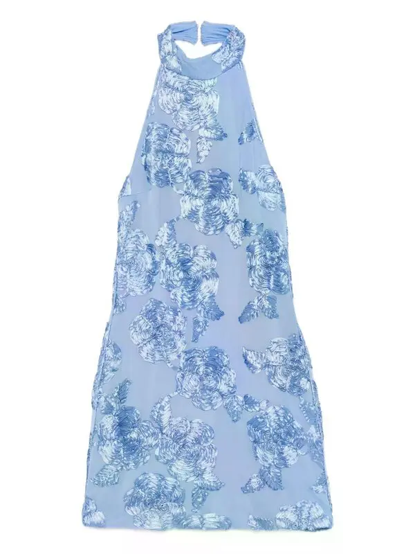 ROTATE BY BIRGER CHRISTENSEN Halterneck Floral Mini Dress