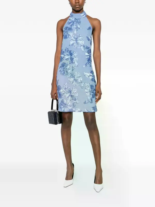 ROTATE BY BIRGER CHRISTENSEN Halterneck Floral Mini Dress