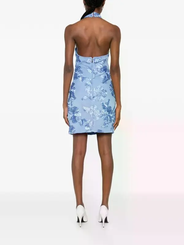 ROTATE BY BIRGER CHRISTENSEN Halterneck Floral Mini Dress