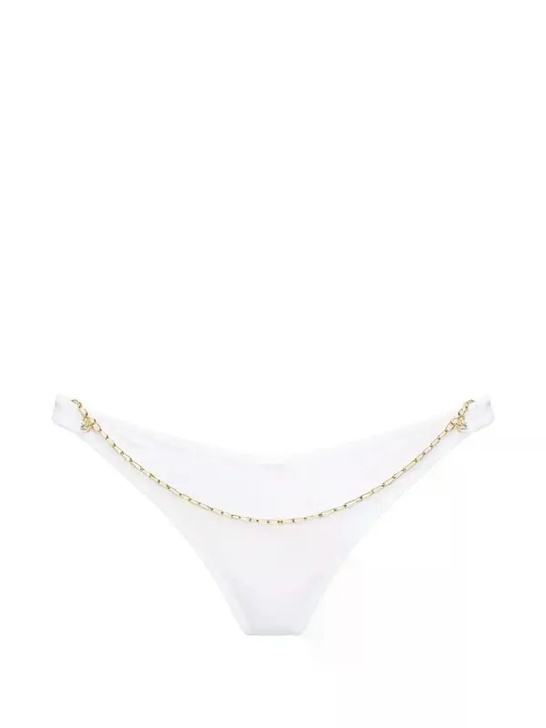 BEACH BUNNY Serena Chain-embellished Bikini Bottom - White