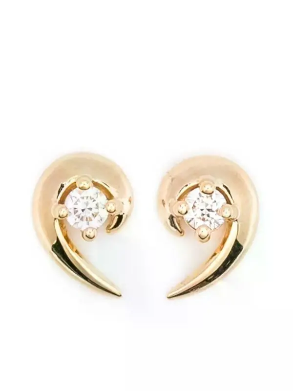 SHAUN LEANE Talon Diamond Stud Earrings - Gold