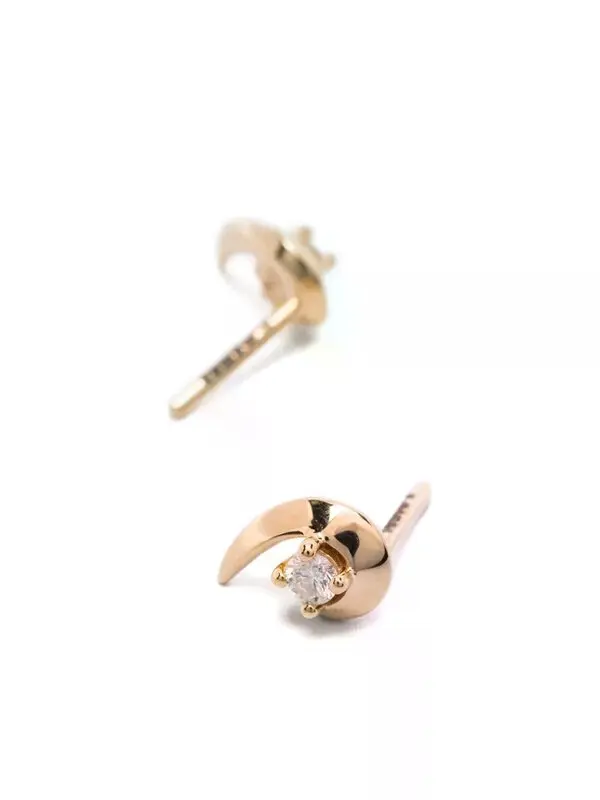 SHAUN LEANE Talon Diamond Stud Earrings - Gold