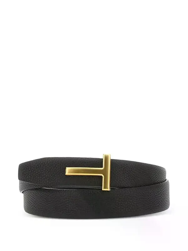 TOM FORD T-buckle Leather Belt - Black